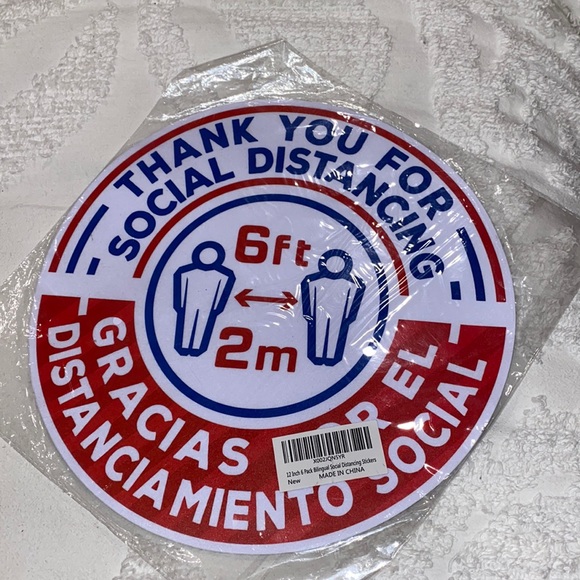 Other | 12 6 Pack Bilingual Social Distancing Stickers New | Poshmark